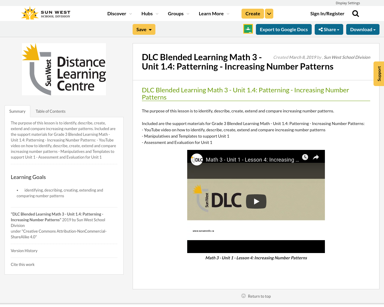 DLC Blended Learning Math 3 - Unit 1.4: Patterning - Increasing Number ...