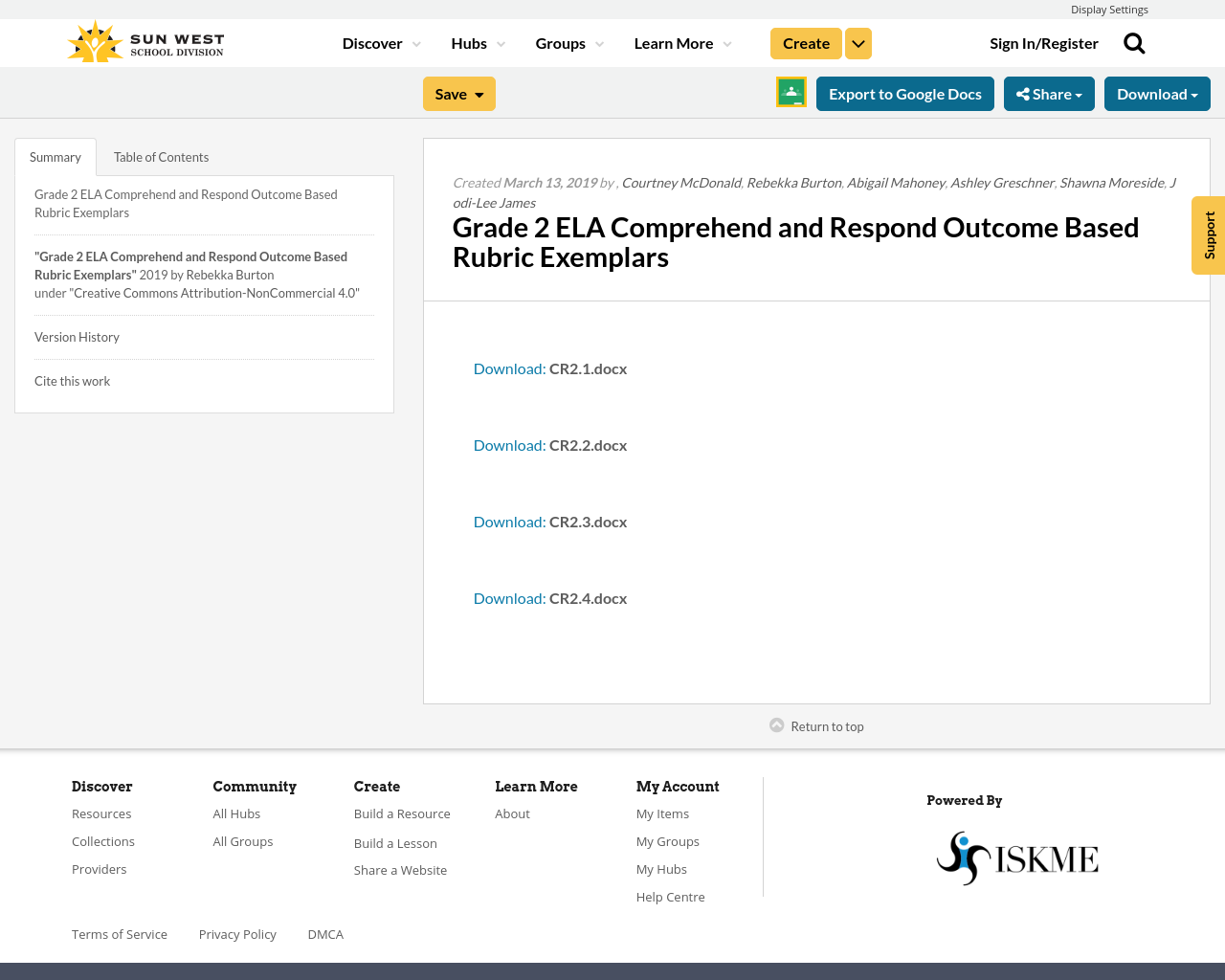 ELA 2 Outcome Based Rubrics | Resource Bank