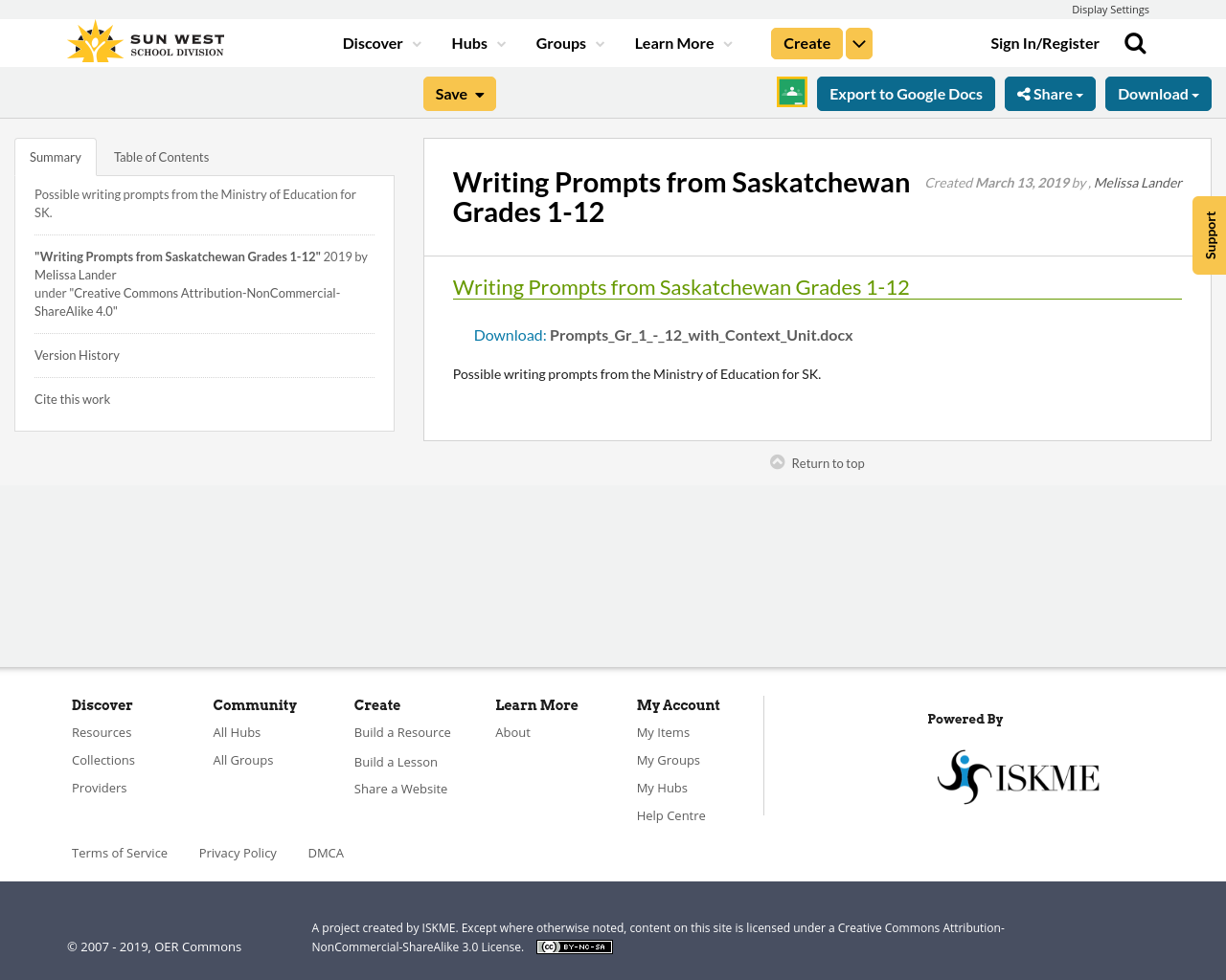 Writing Prompts from Saskatchewan Grades 1-12 | Resource Bank