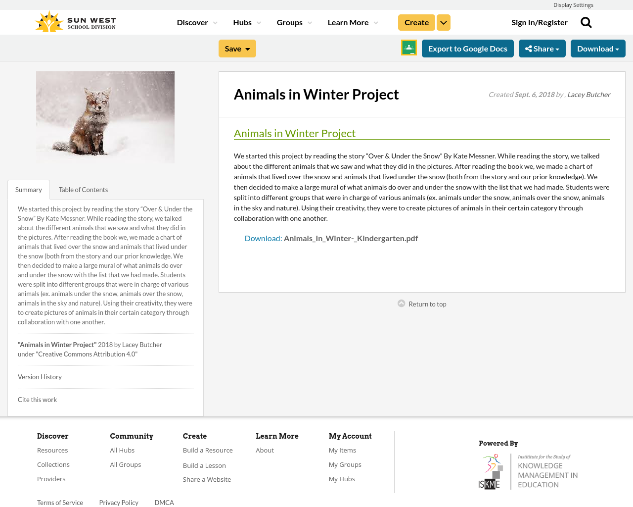 Animals in Winter Project | Resource Bank