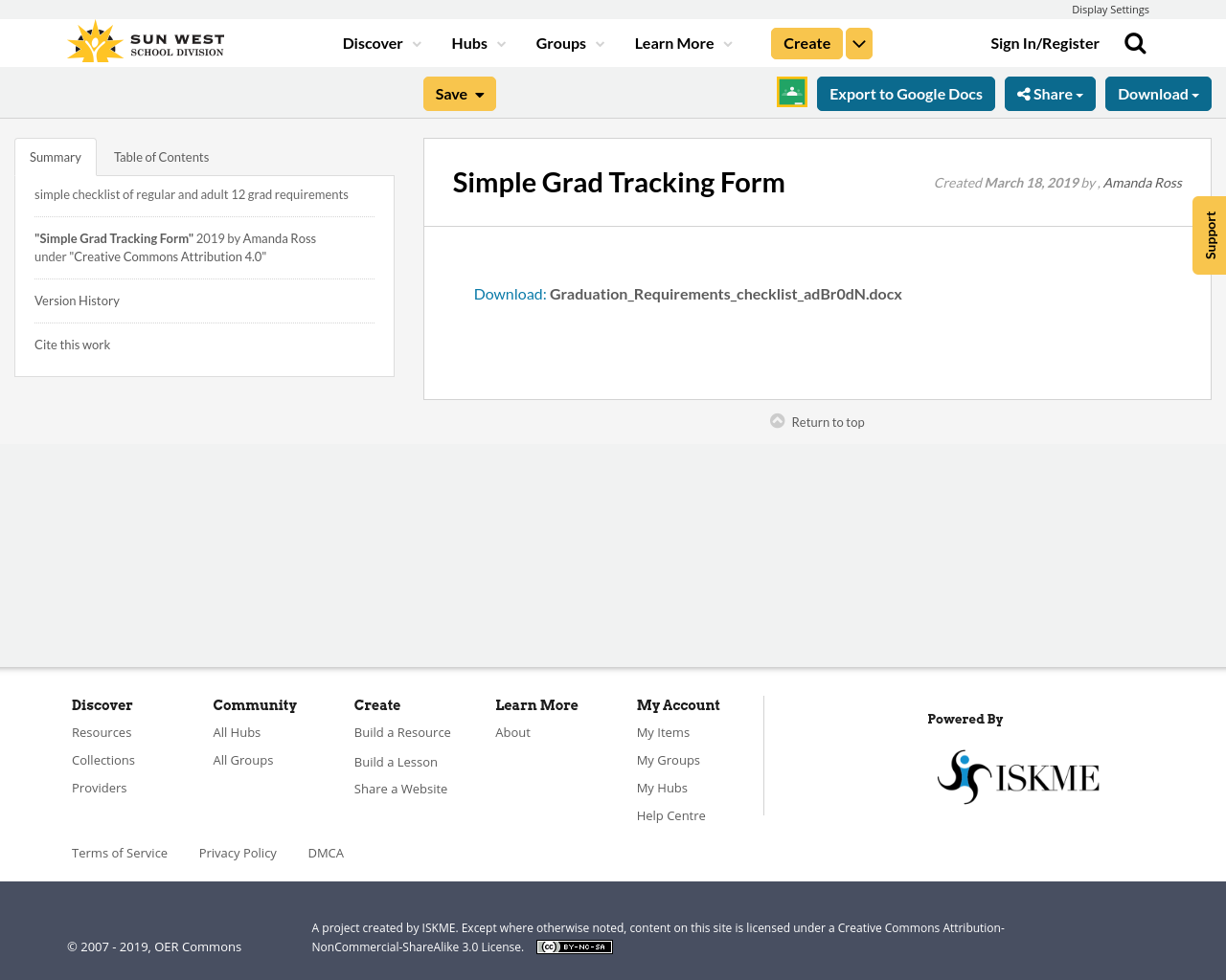 Simple Grad Tracking Form | Resource Bank