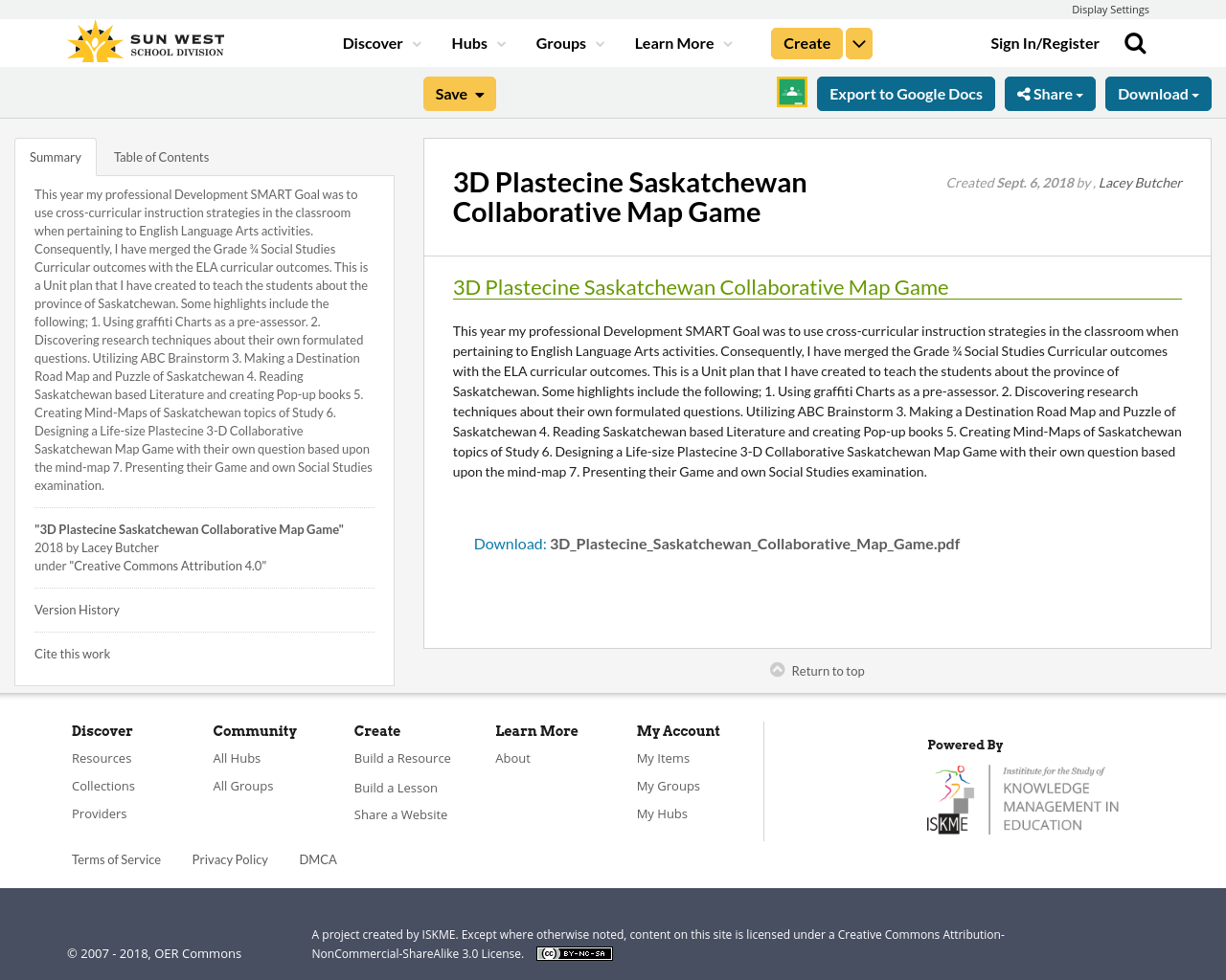 3D Plastecine Saskatchewan Collaborative Map Game | Resource Bank