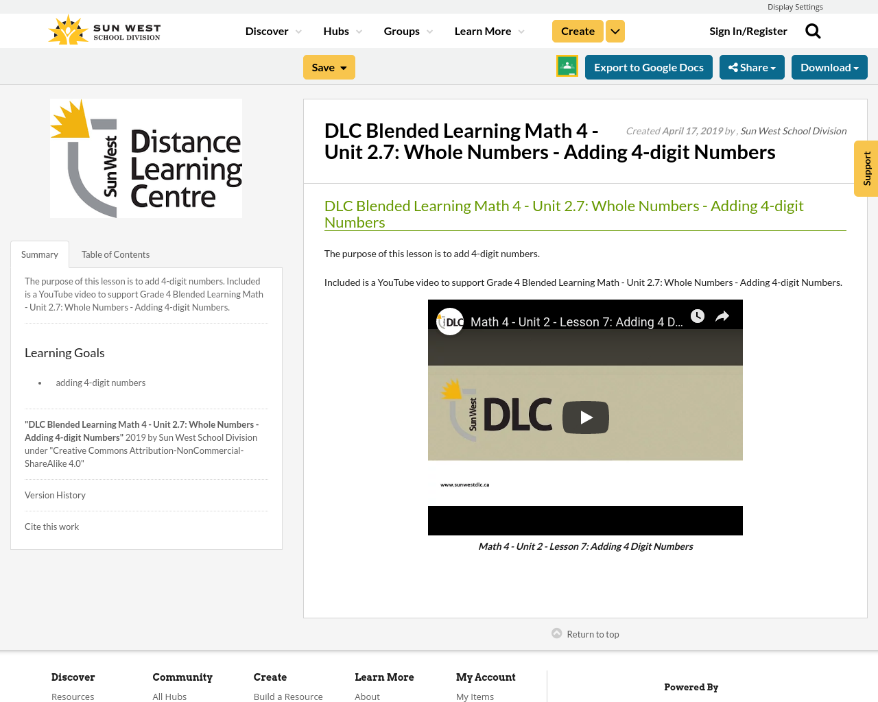 DLC Blended Learning Math 4 Unit 2 7 Whole Numbers Adding 4 digit