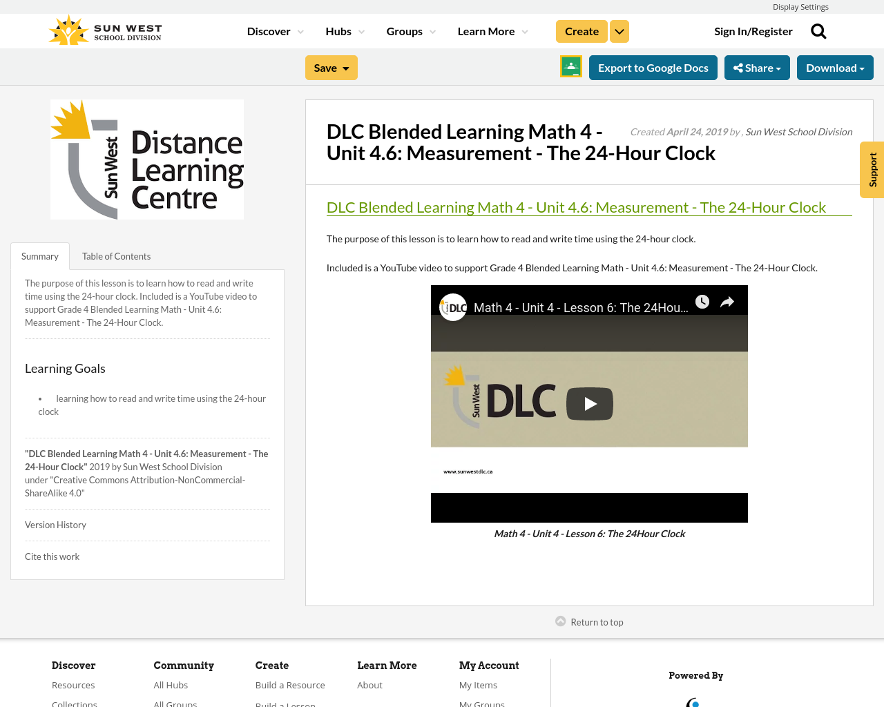 DLC Blended Learning Math 4 - Unit 4.6: Measurement - The 24-Hour Clock ...