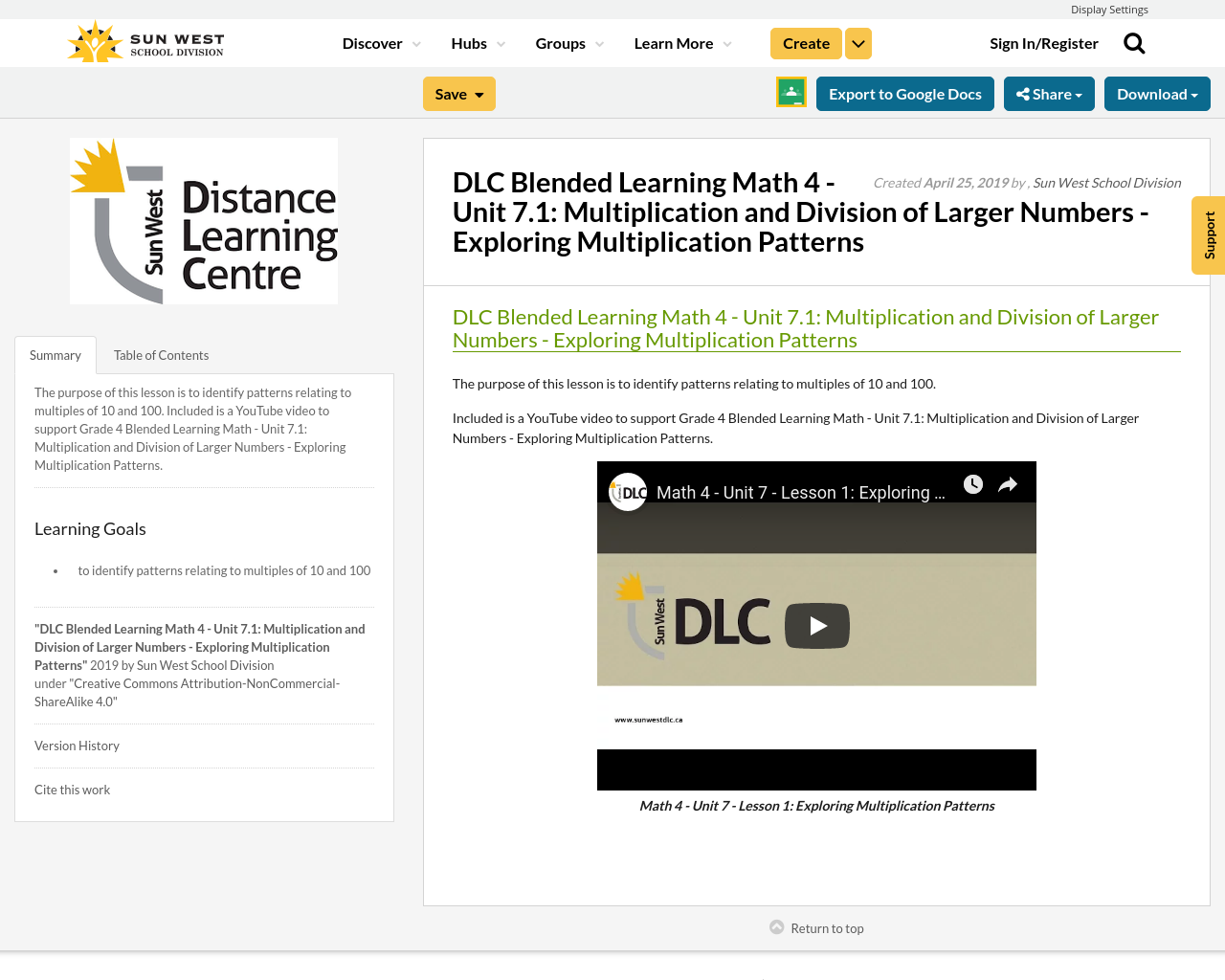 DLC Blended Learning Math 4 - Unit 7.1: Multiplication and Division of ...