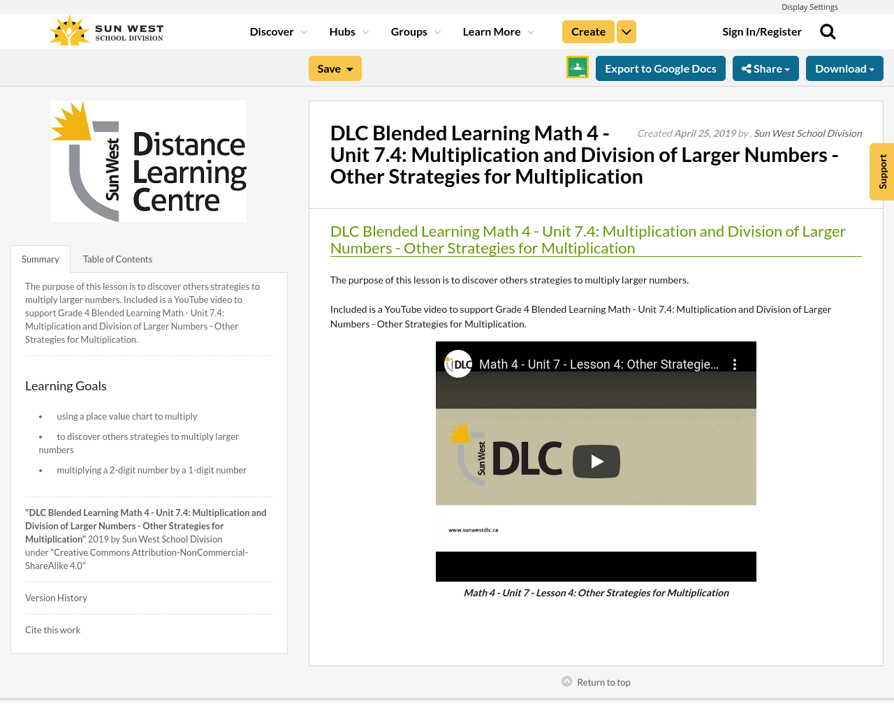 DLC Blended Learning Math 4 - Unit 7.4: Multiplication and Division of ...