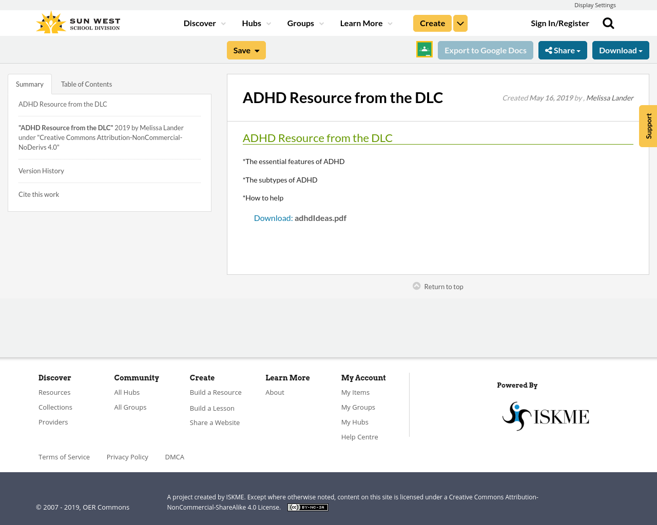 ADHD Resource from the DLC | Resource Bank