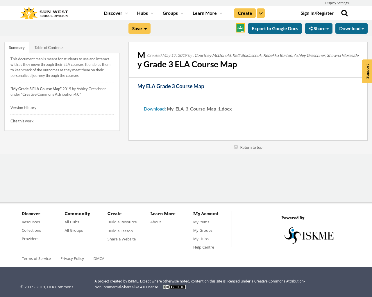 My Grade 3 ELA Course Map | Resource Bank