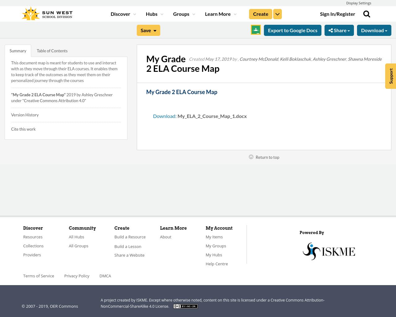 My Grade 2 ELA Course Map | Resource Bank