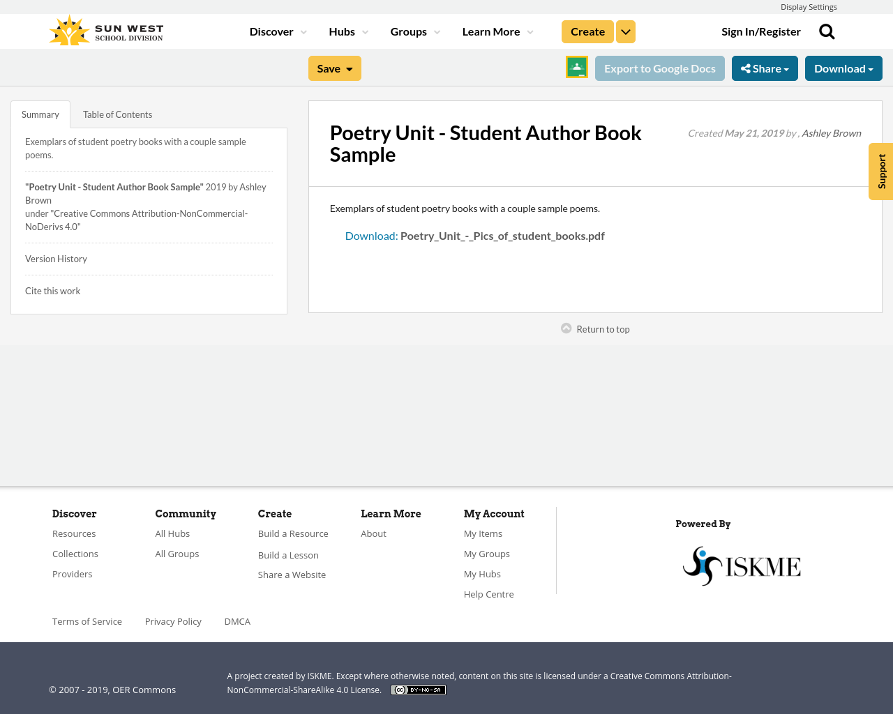 Poetry Unit - Student Author Book Sample | Resource Bank