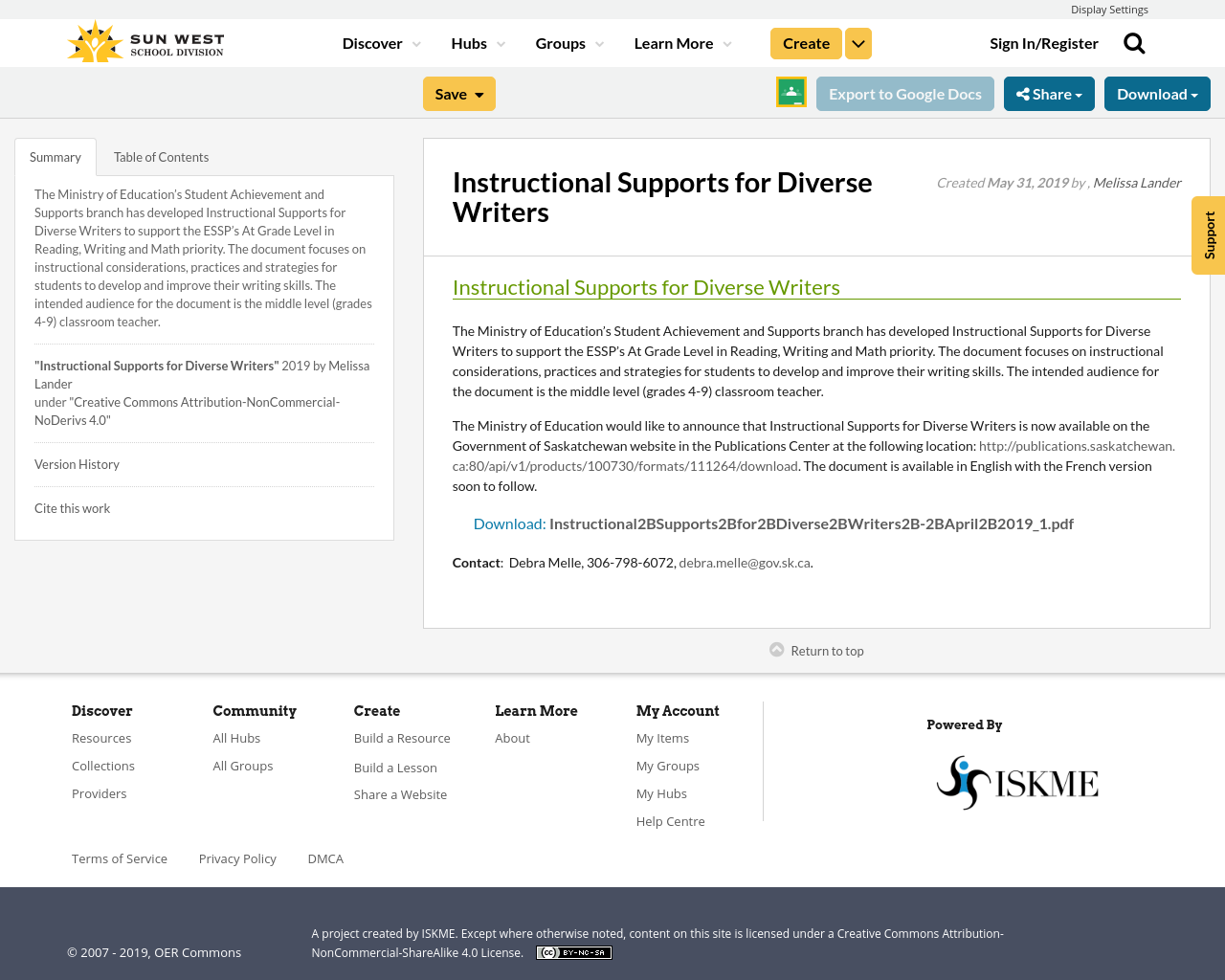 Instructional Supports for Diverse Writers | Resource Bank