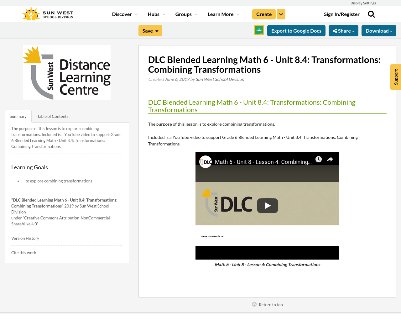 DLC Blended Learning Math 6 - Unit 8.4: Transformations: Combining ...