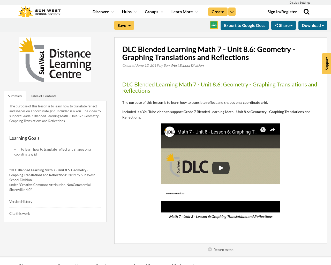 DLC Blended Learning Math 7 - Unit 8.6: Geometry - Graphing ...