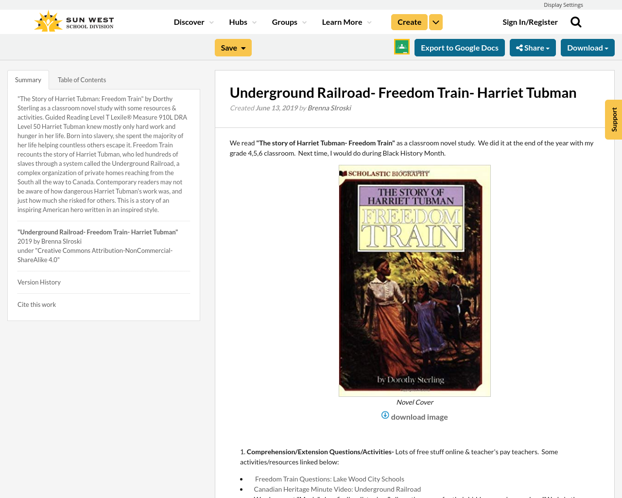 Underground Railroad- Freedom Train- Harriet Tubman | Resource Bank