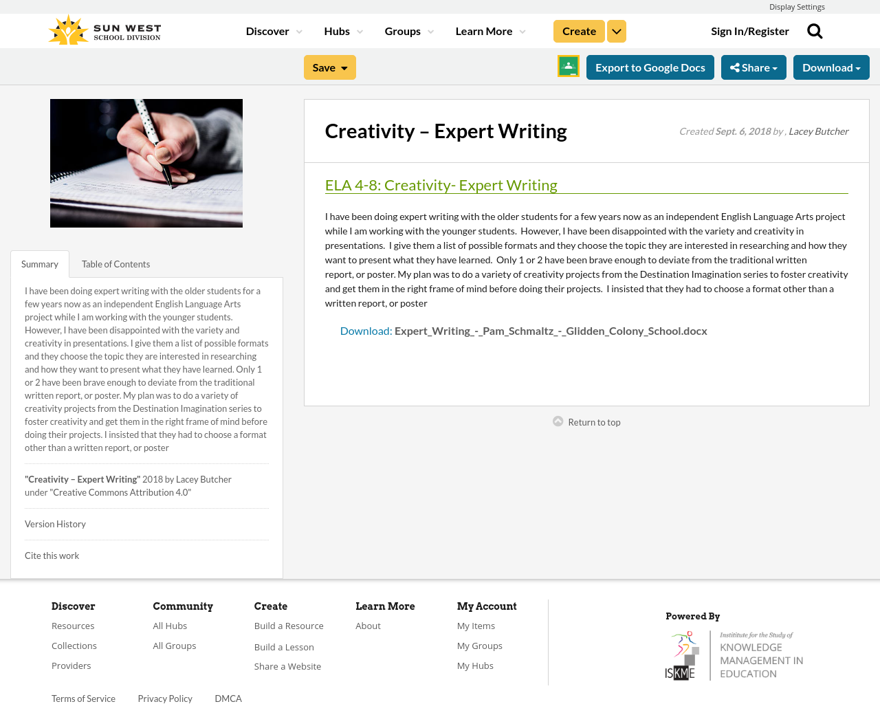 Creativity – Expert Writing | Resource Bank
