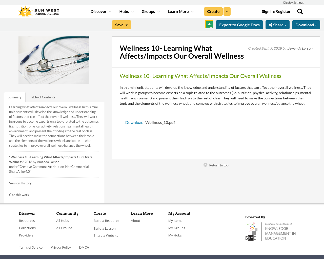 Wellness 10- Learning What Affects/Impacts Our Overall Wellness ...