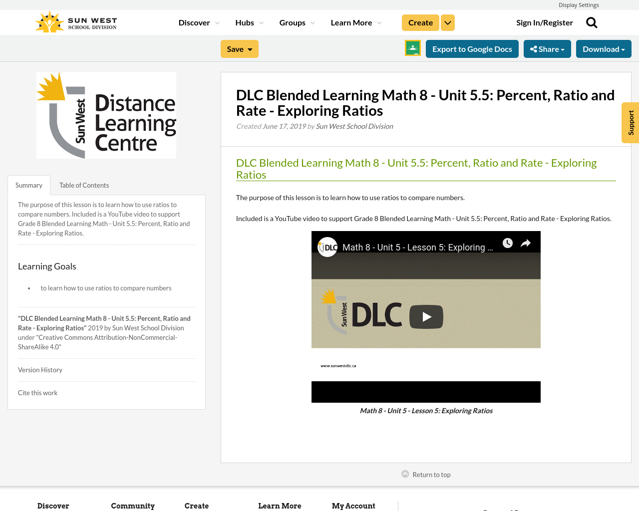 DLC Blended Learning Math 8 - Unit 5.5: Percent, Ratio and Rate ...