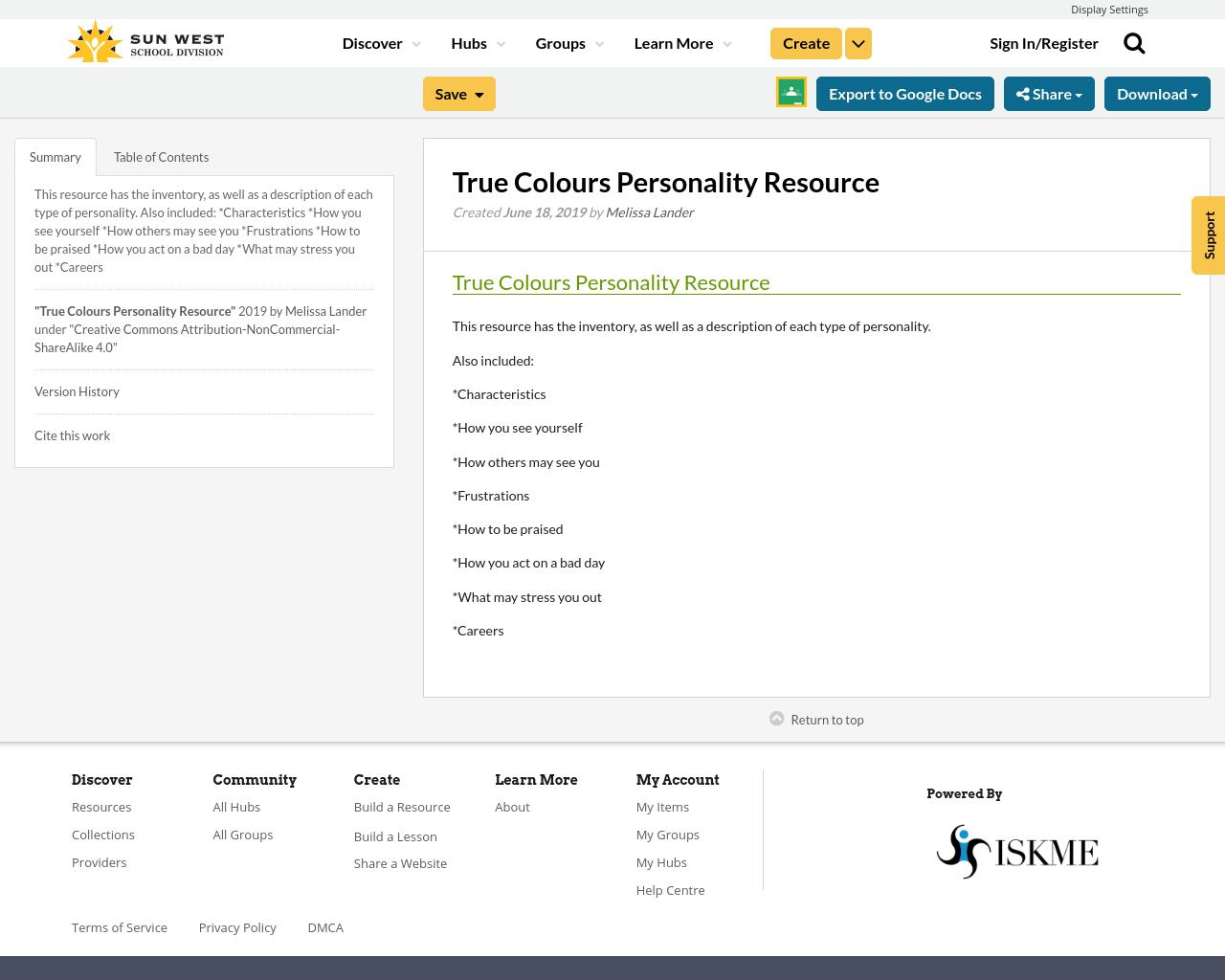 True Colours Personality Resource | Resource Bank