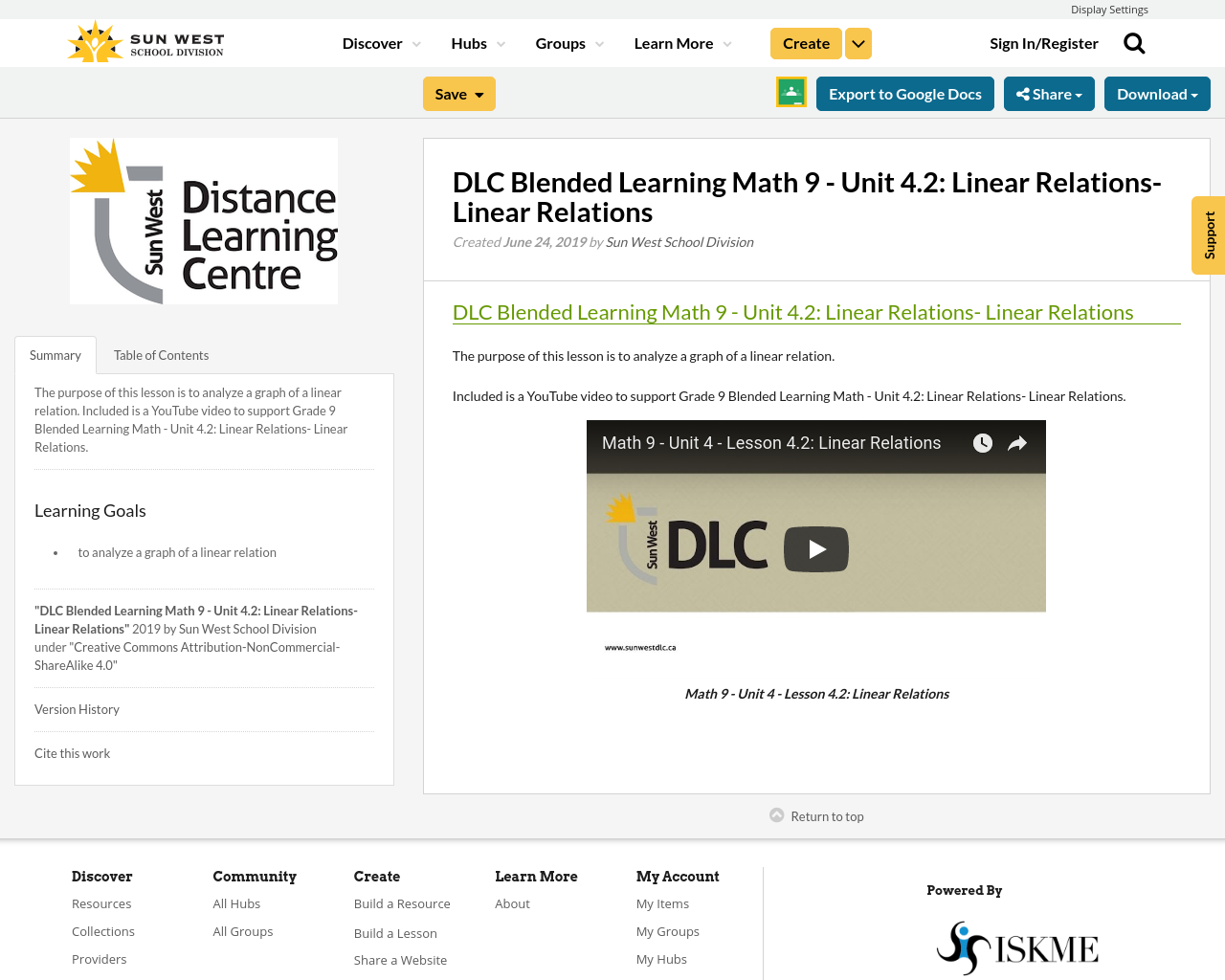 DLC Blended Learning Math 9 - Unit 4.2: Linear Relations- Linear ...