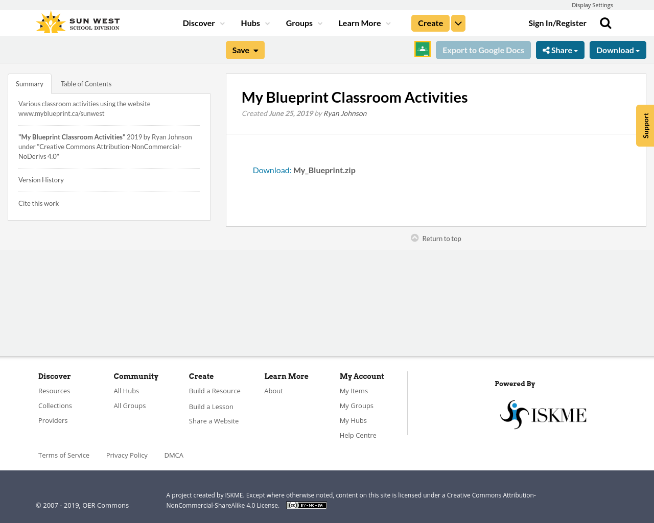 My Blueprint Classroom Activities | Resource Bank