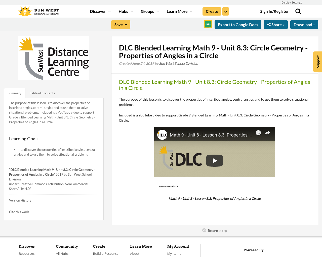 DLC Blended Learning Math 9 - Unit 8.3: Circle Geometry - Properties of ...