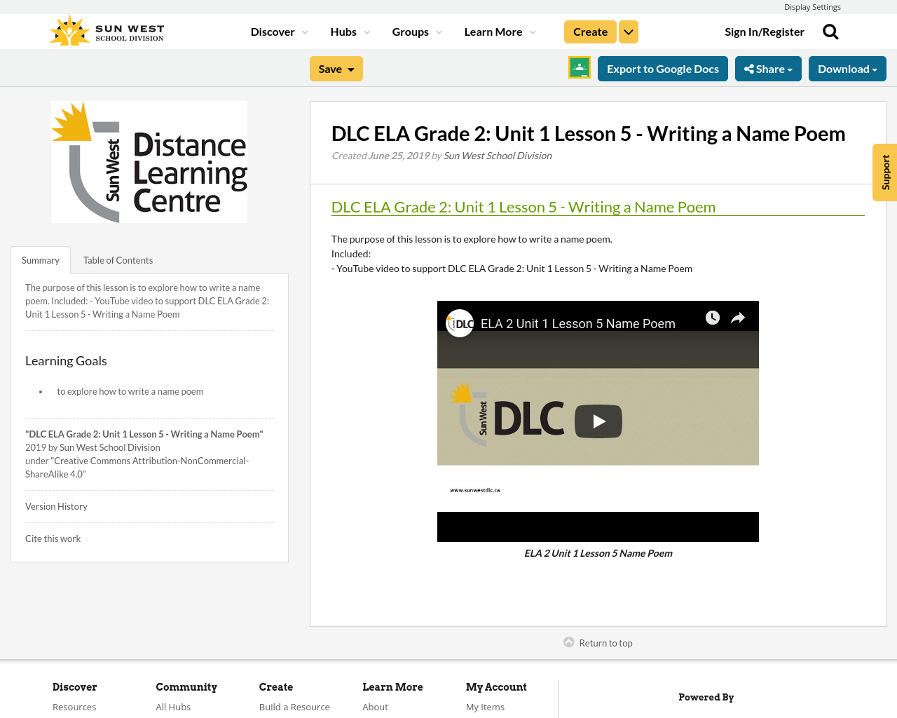 DLC ELA Grade 2: Unit 1 Lesson 5 - Writing a Name Poem | Resource Bank