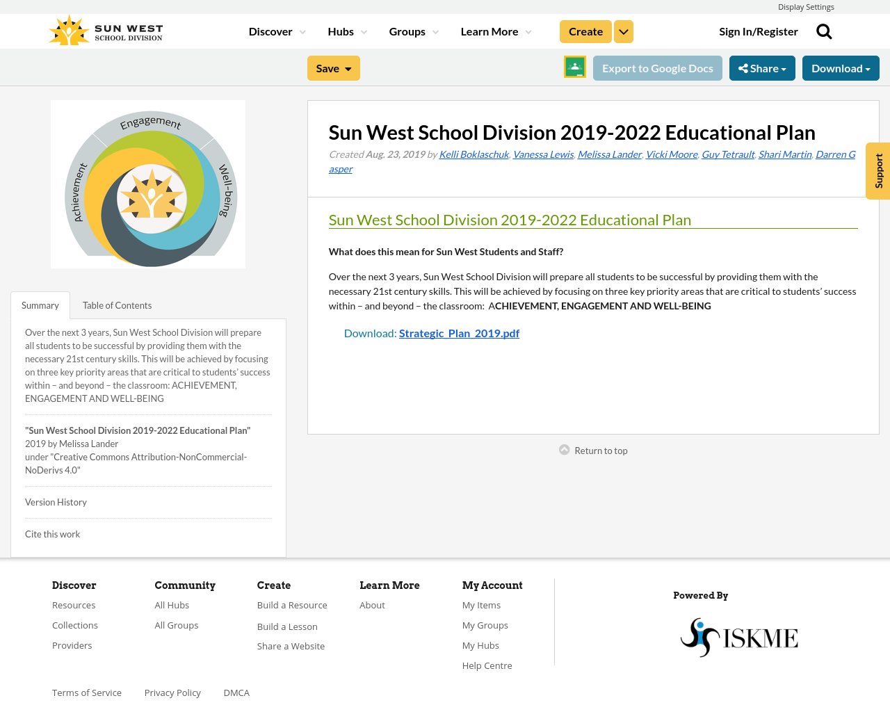 Sun West School Division 2019-2022 Educational Plan | Resource Bank