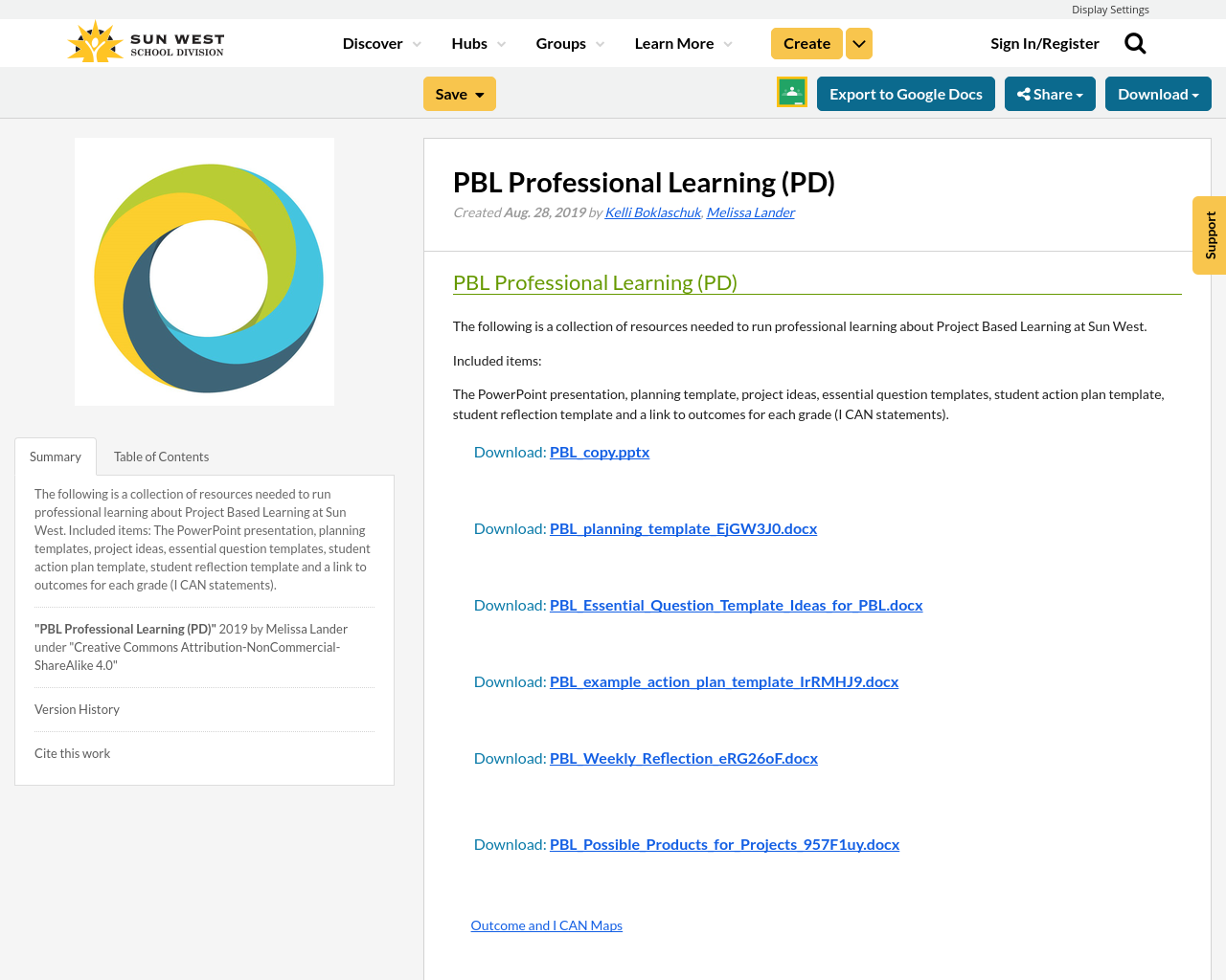 PBL Professional Learning (PD) | Resource Bank