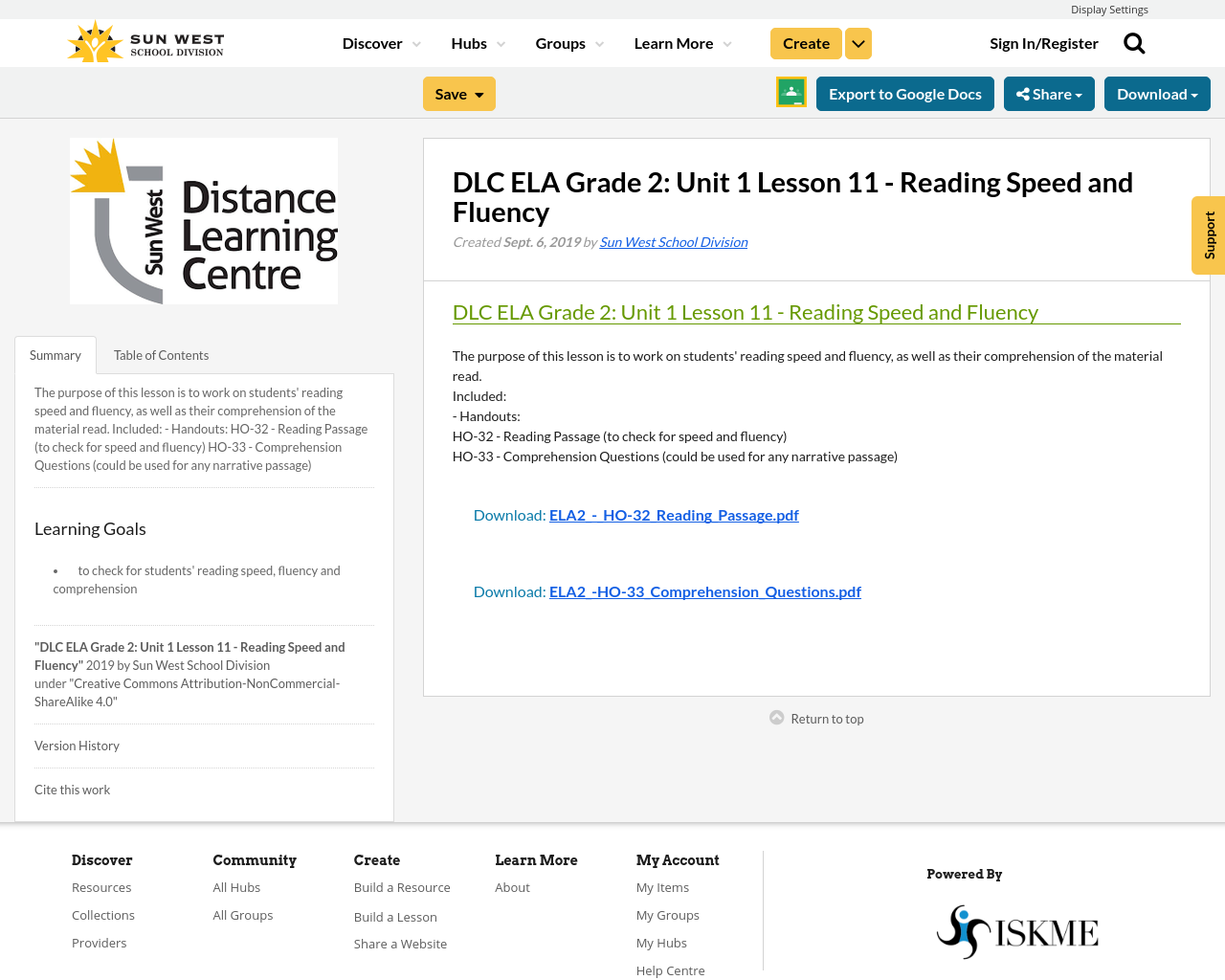 DLC ELA Grade 2: Unit 1 Lesson 11 - Reading Speed and Fluency ...
