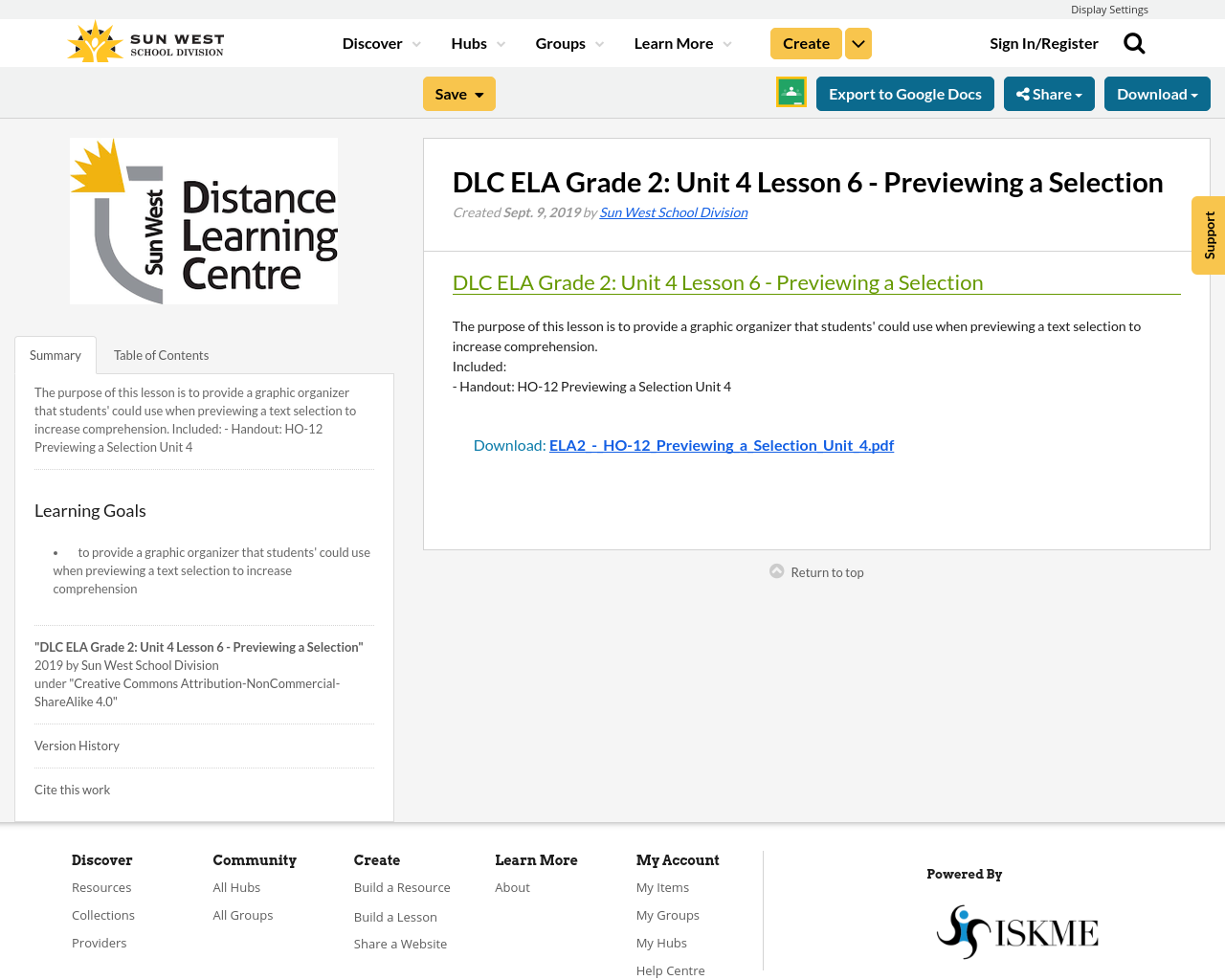 DLC ELA Grade 2: Unit 4 Lesson 6 - Previewing a Selection | Resource Bank