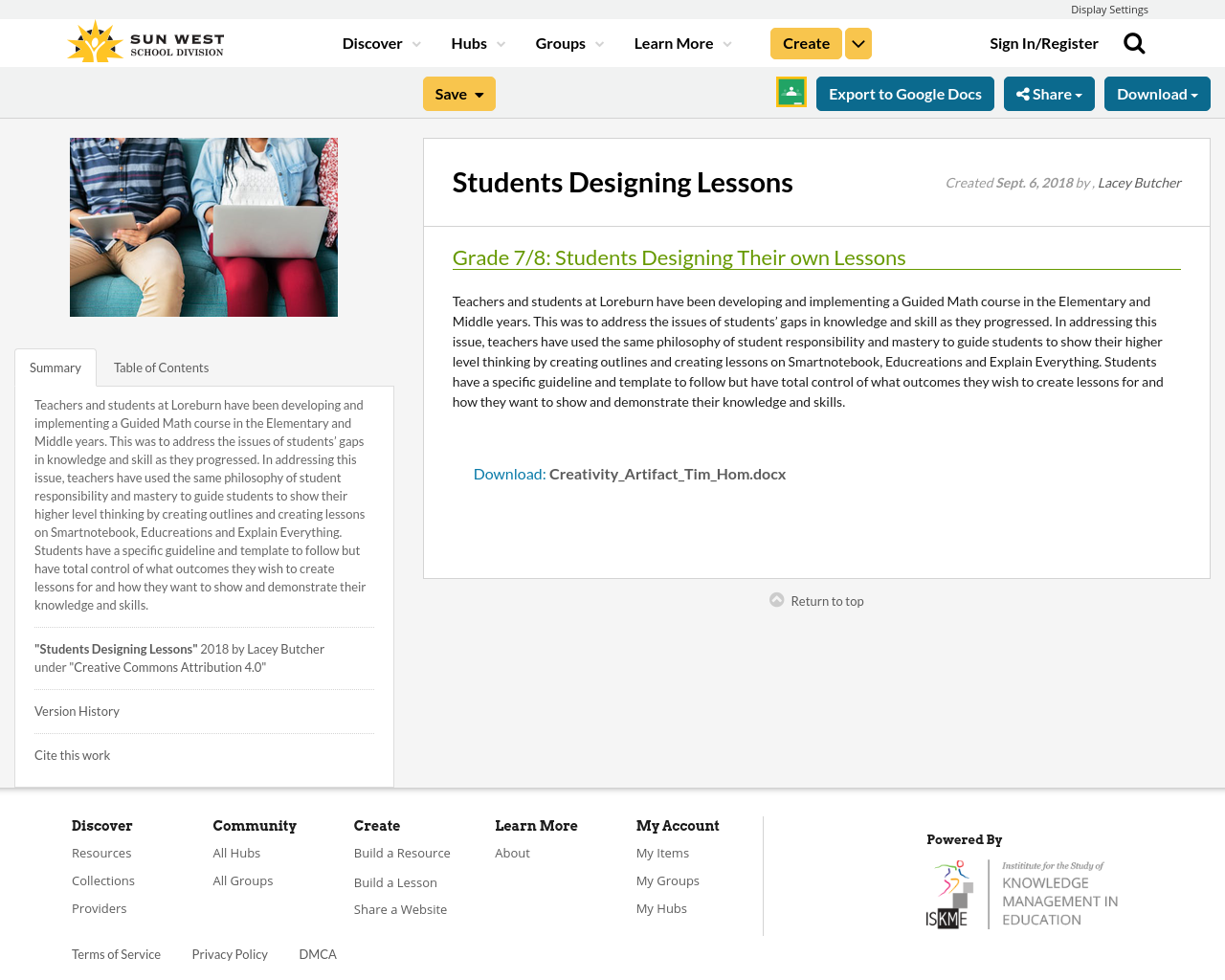 Students Designing Lessons | Resource Bank
