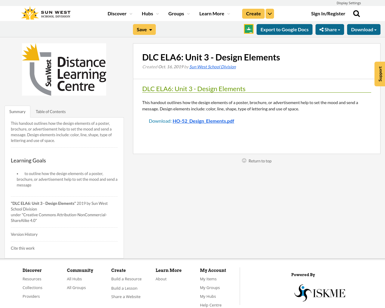 DLC ELA6: Unit 3 - Design Elements | Resource Bank