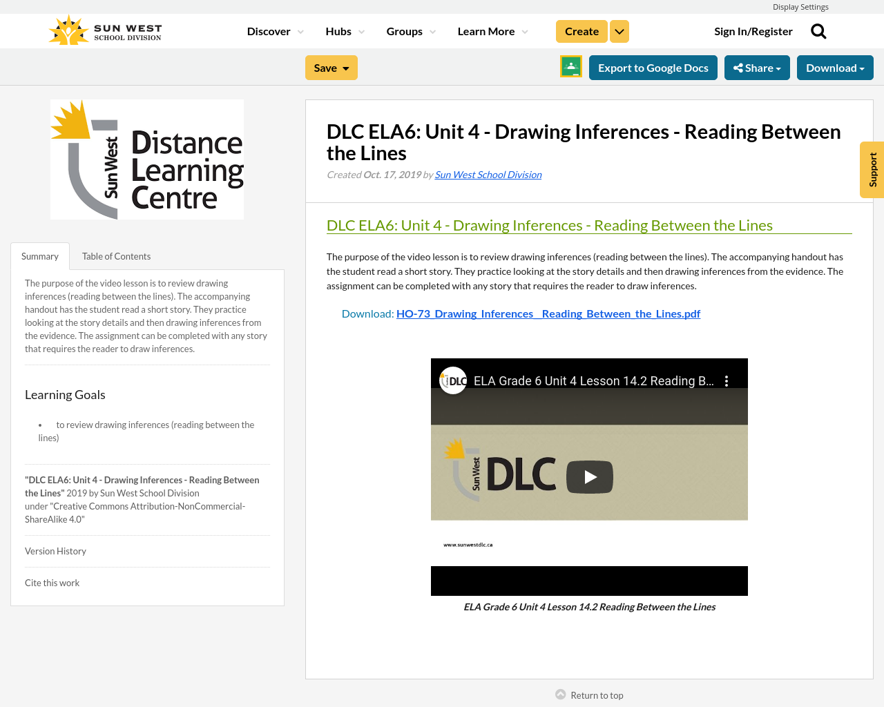 DLC ELA6: Unit 4 - Drawing Inferences - Reading Between the Lines ...