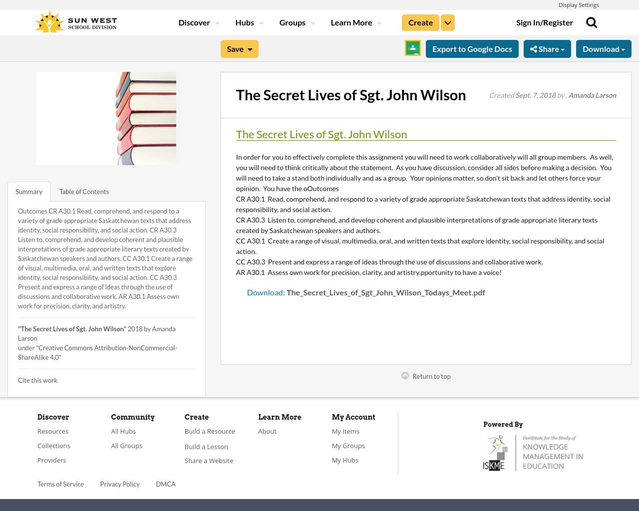 The Secret Lives of Sgt. John Wilson | Resource Bank