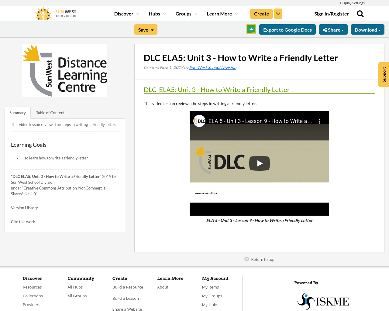 DLC ELA5 Unit 3 How To Write A Friendly Letter Resource Bank
