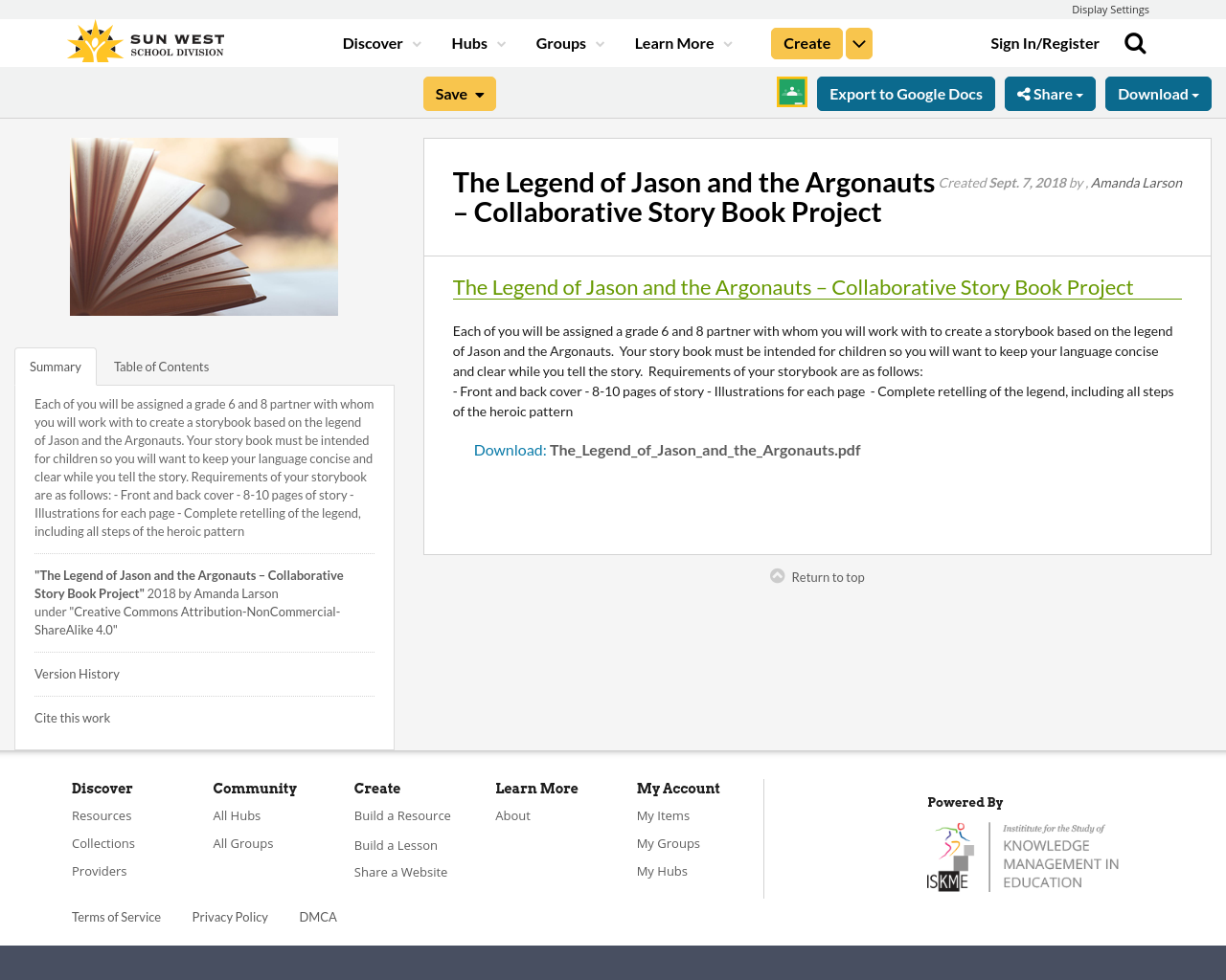 The Legend of Jason and the Argonauts – Collaborative Story Book Project | Resource Bank
