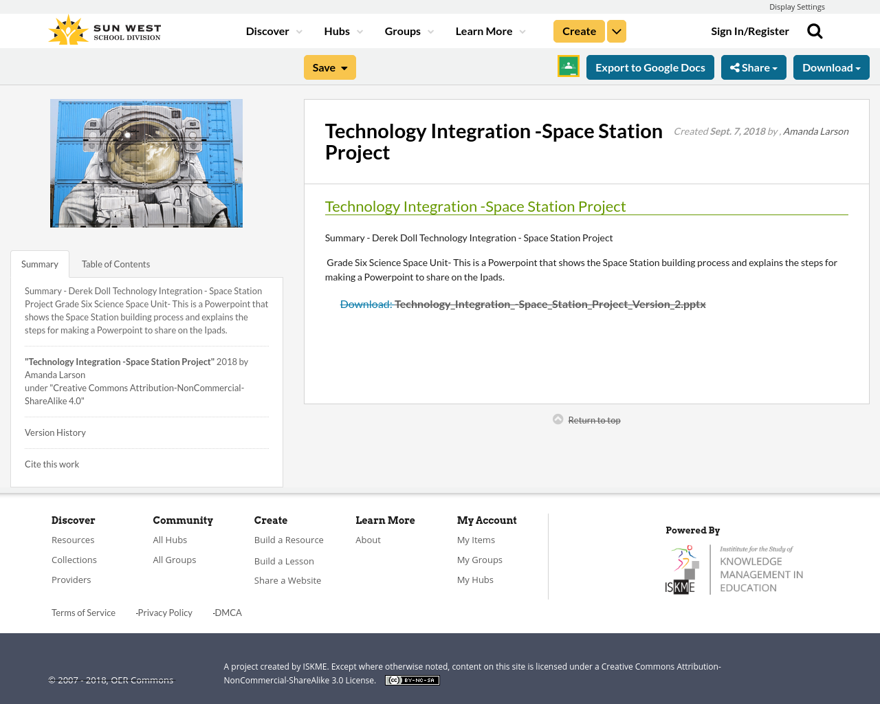 Technology Integration -Space Station Project | Resource Bank