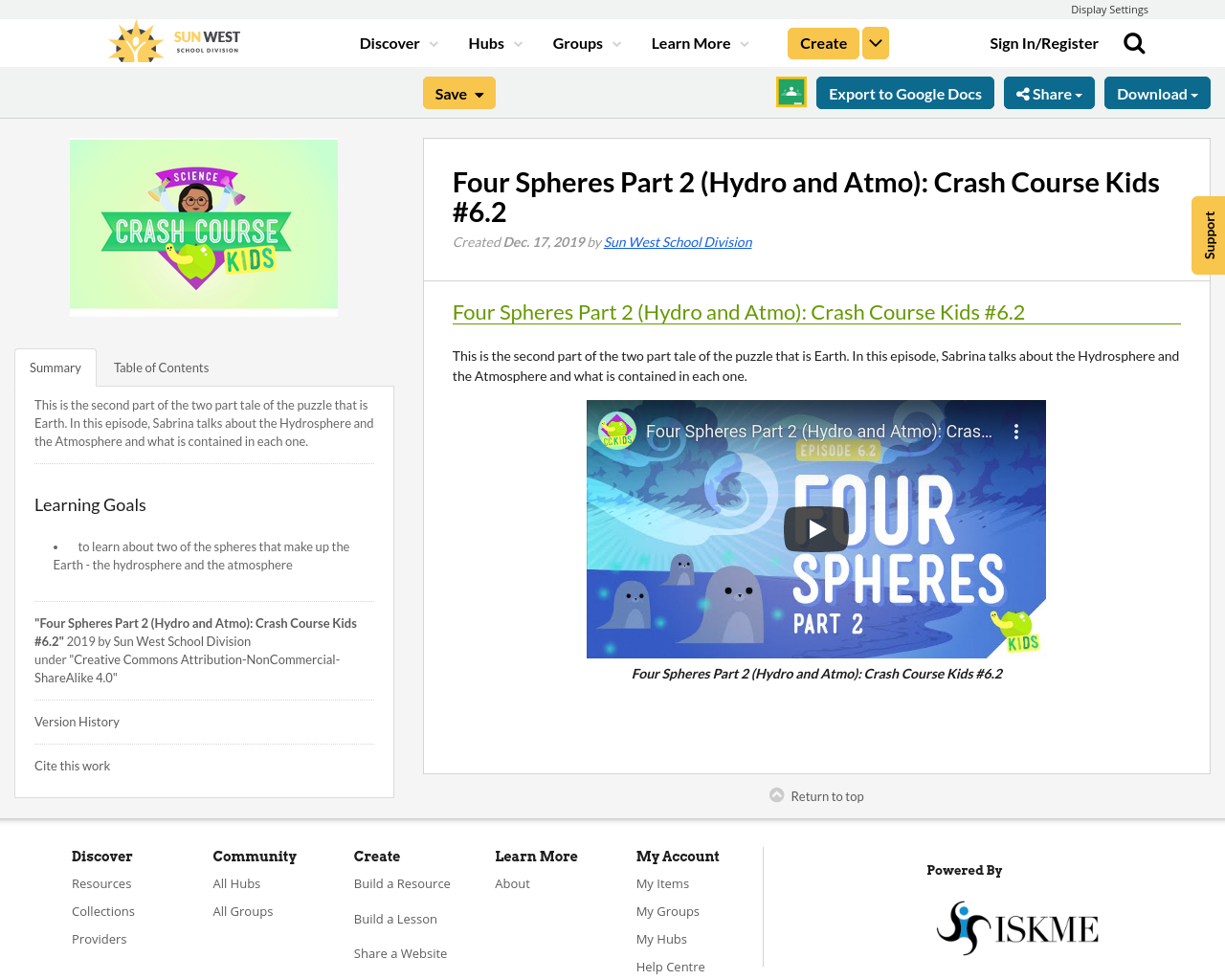 Four Spheres Part 2 (Hydro and Atmo): Crash Course Kids #6.2 | Resource ...