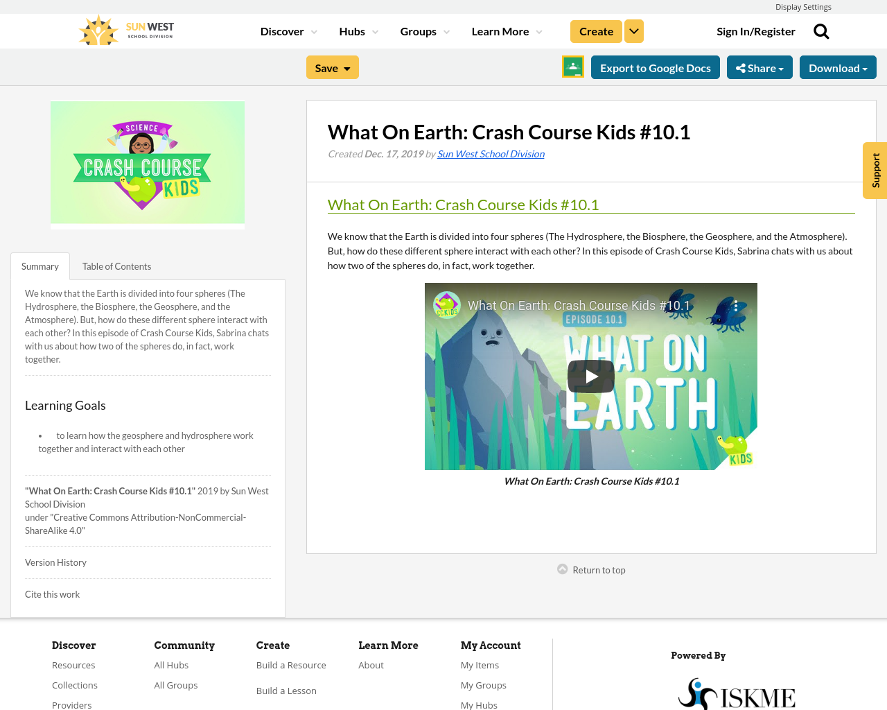 What On Earth: Crash Course Kids #10.1 | Resource Bank