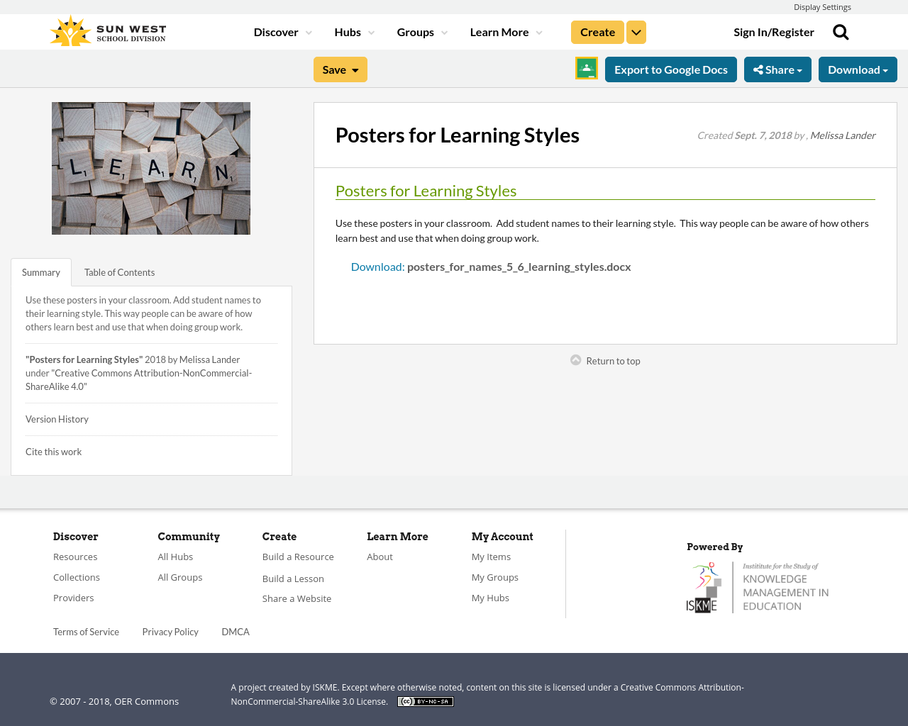 Posters for Learning Styles | Resource Bank