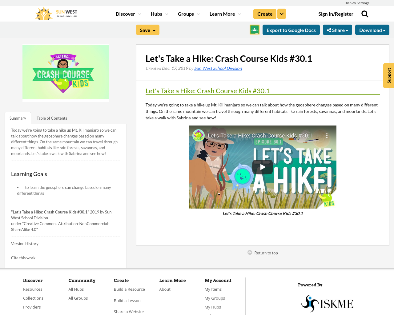 Let's Take a Hike: Crash Course Kids #30.1 | Resource Bank