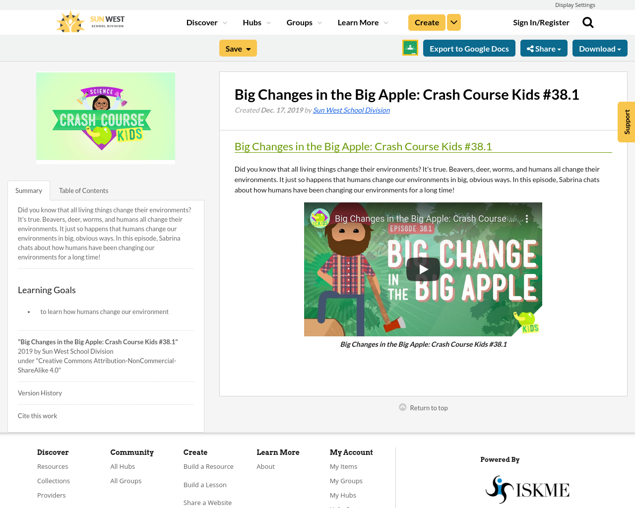 Big Changes in the Big Apple: Crash Course Kids #38.1 | Resource Bank