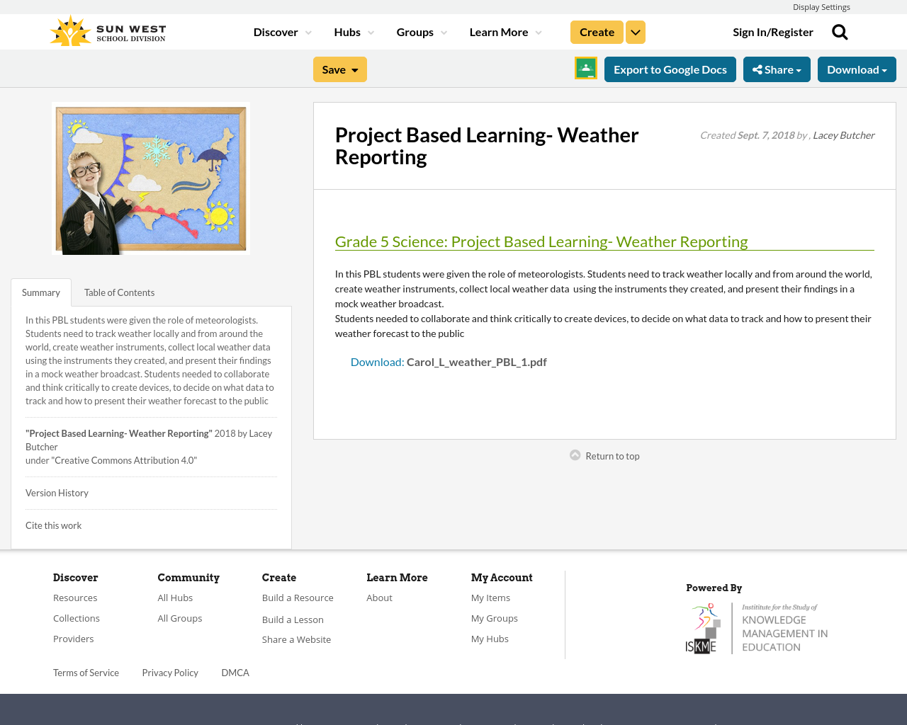 Project Based Learning- Weather Reporting | Resource Bank