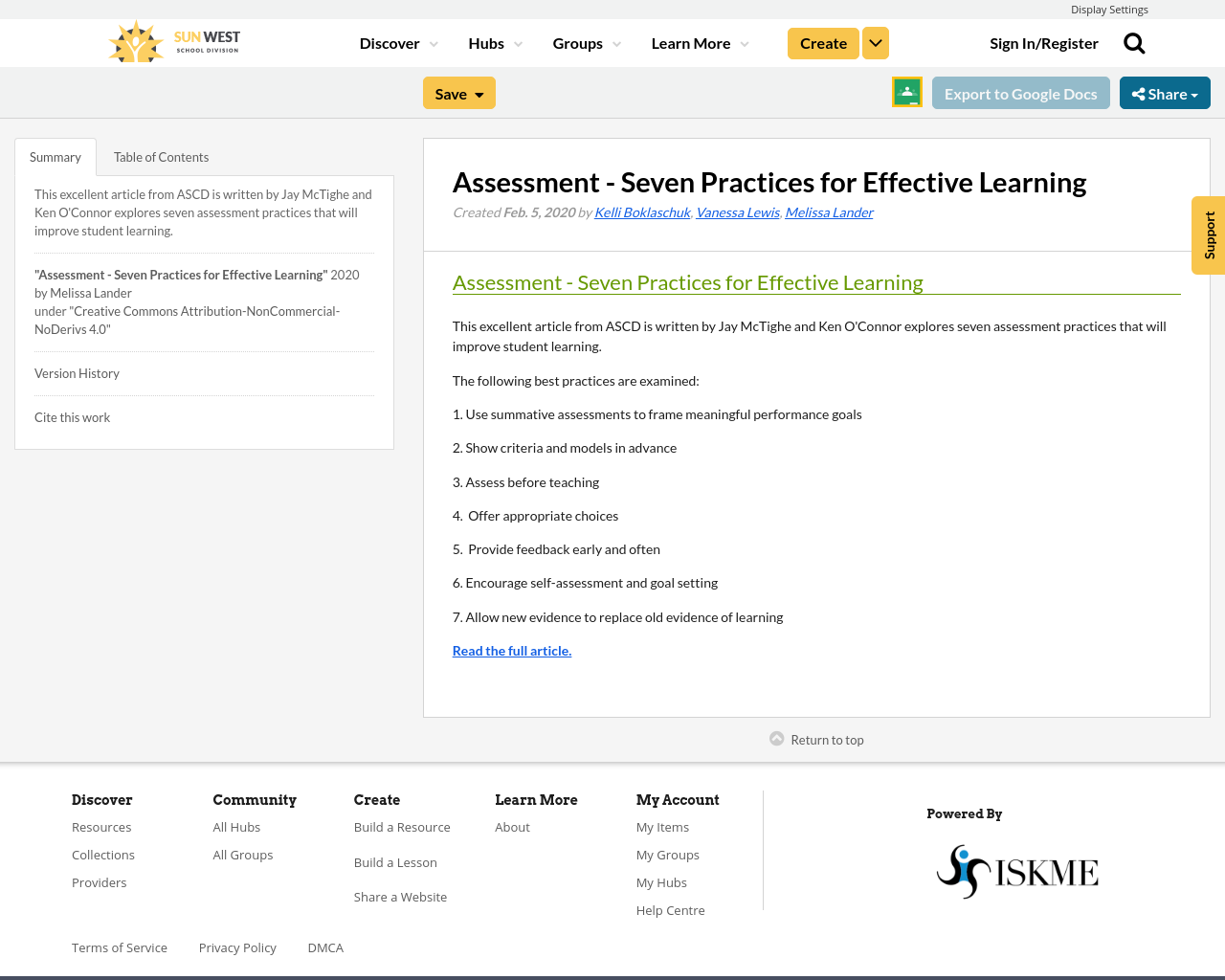Assessment - Seven Practices for Effective Learning | Resource Bank