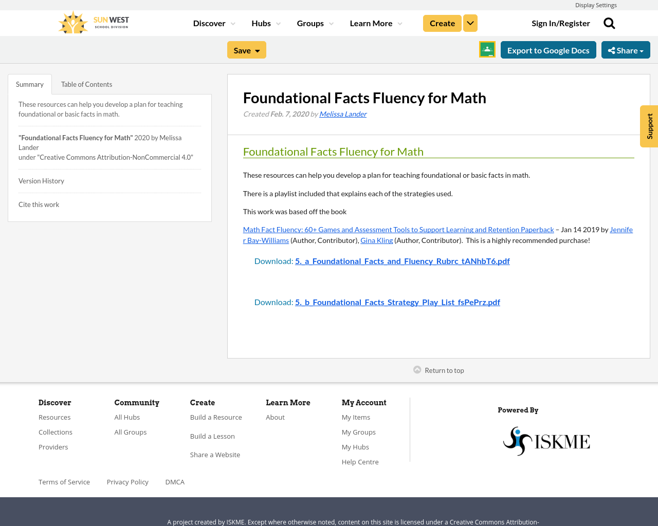 Foundational Facts Fluency for Math | Resource Bank