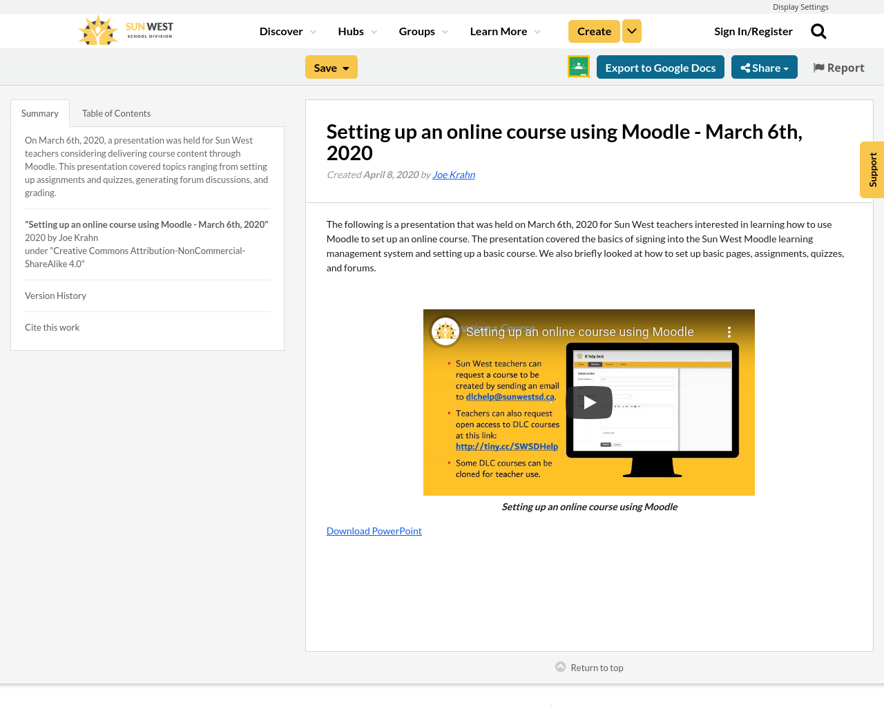 Setting Up An Online Course Using Moodle March 6th 2020 Resource Bank 