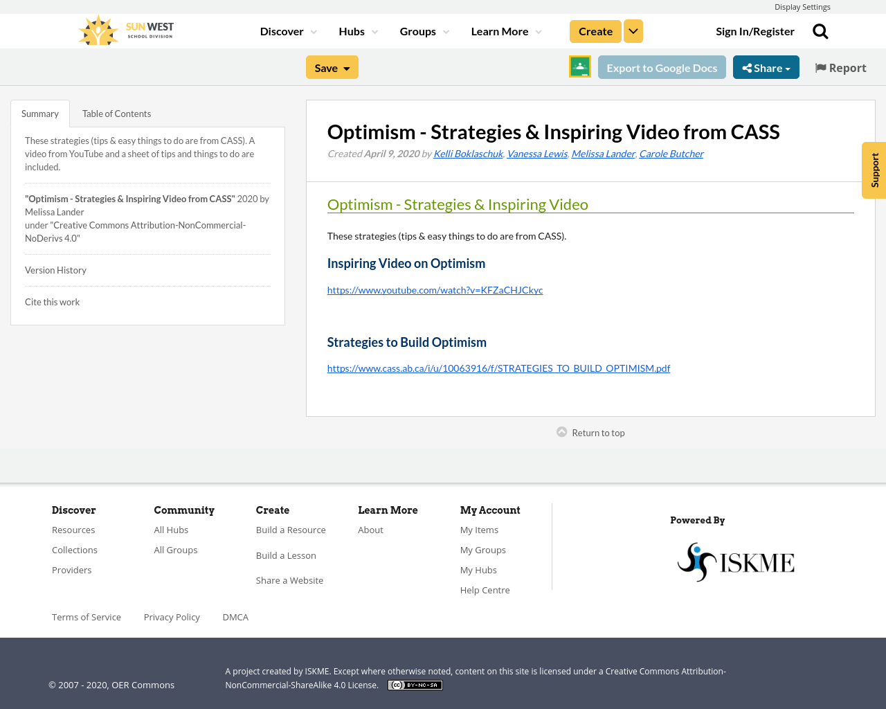 Optimism - Strategies & Inspiring Video from CASS | Resource Bank