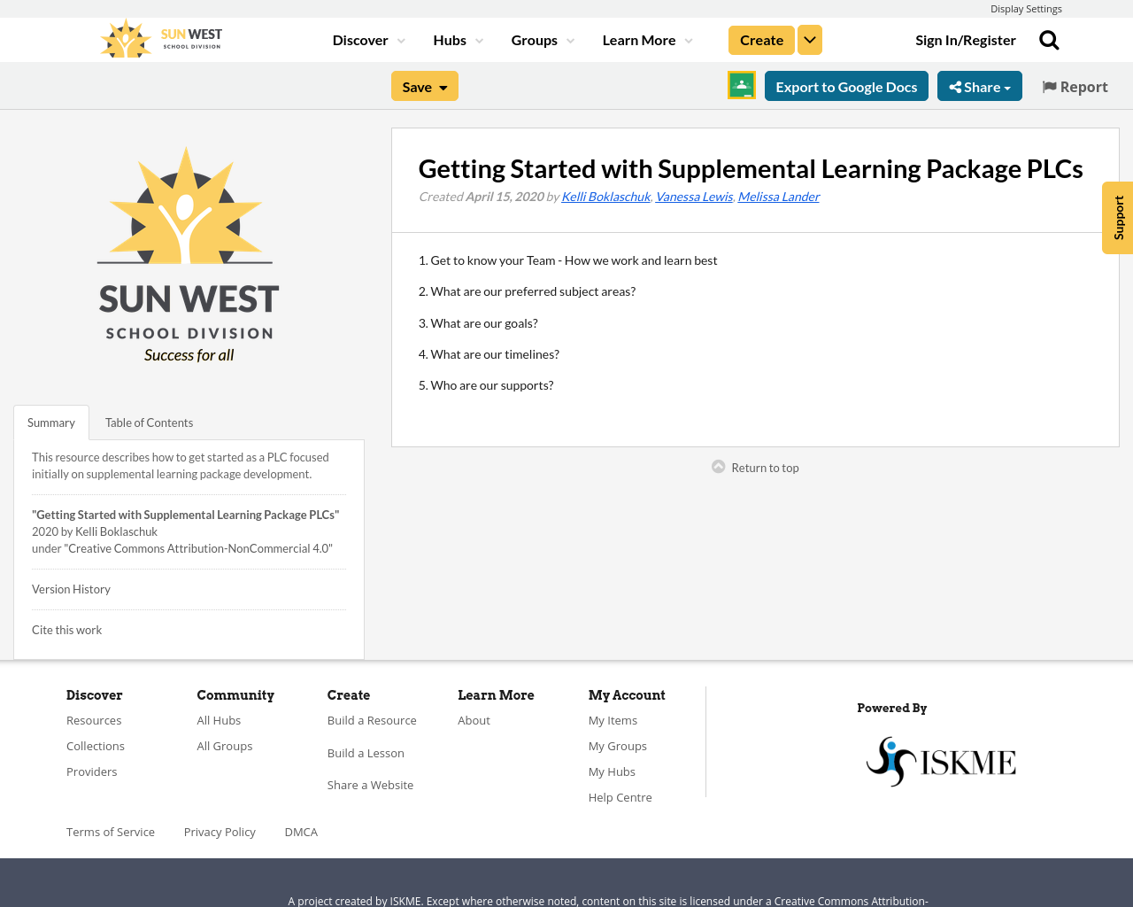 Getting Started with Supplemental Learning Package PLCs | Resource Bank