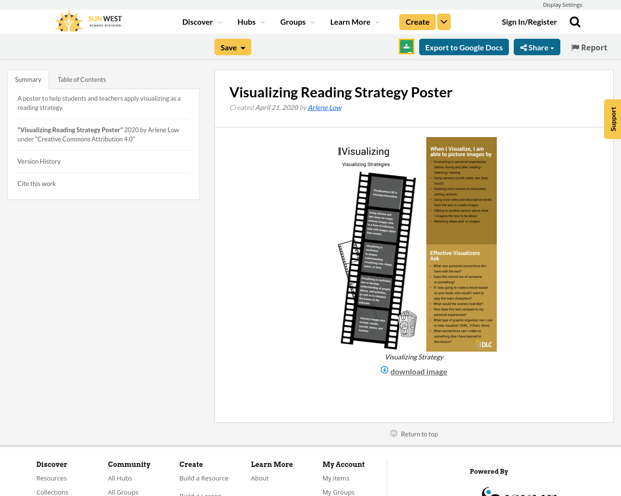Visualizing Reading Strategy Poster | Resource Bank
