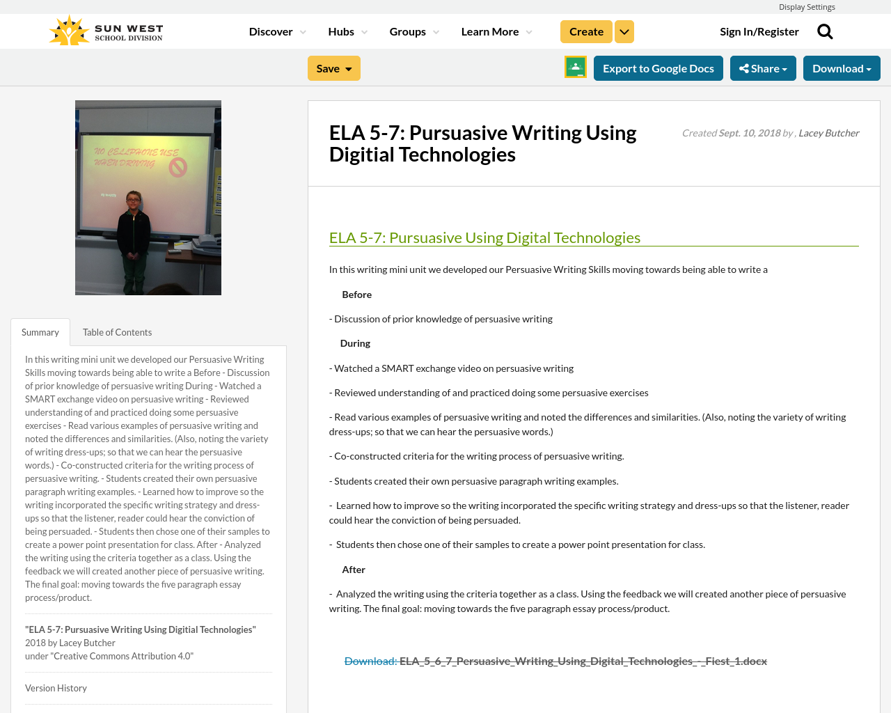 ELA 5-7: Pursuasive Writing Using Digitial Technologies | Resource Bank